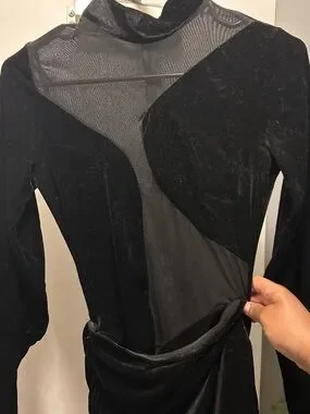 Fashion Nova | Dresses | Fashion Nova Black Asymmetrical Meshinset ...